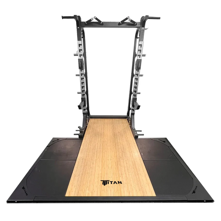 Power rack multifonctions en acier avec plateforme bois