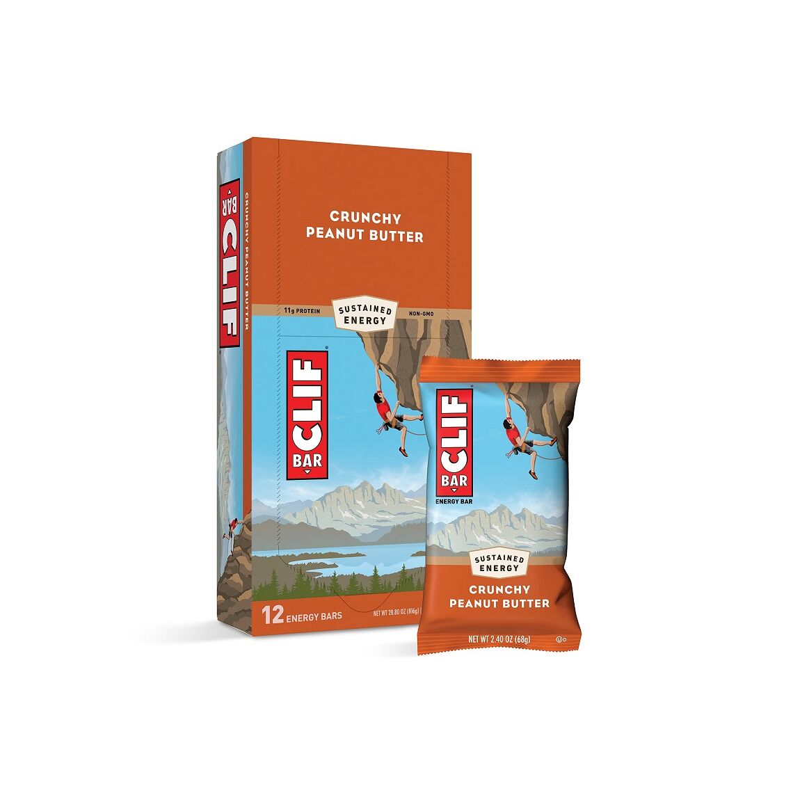 68g Clif Bar energy bar (set of 12) | Crunchy